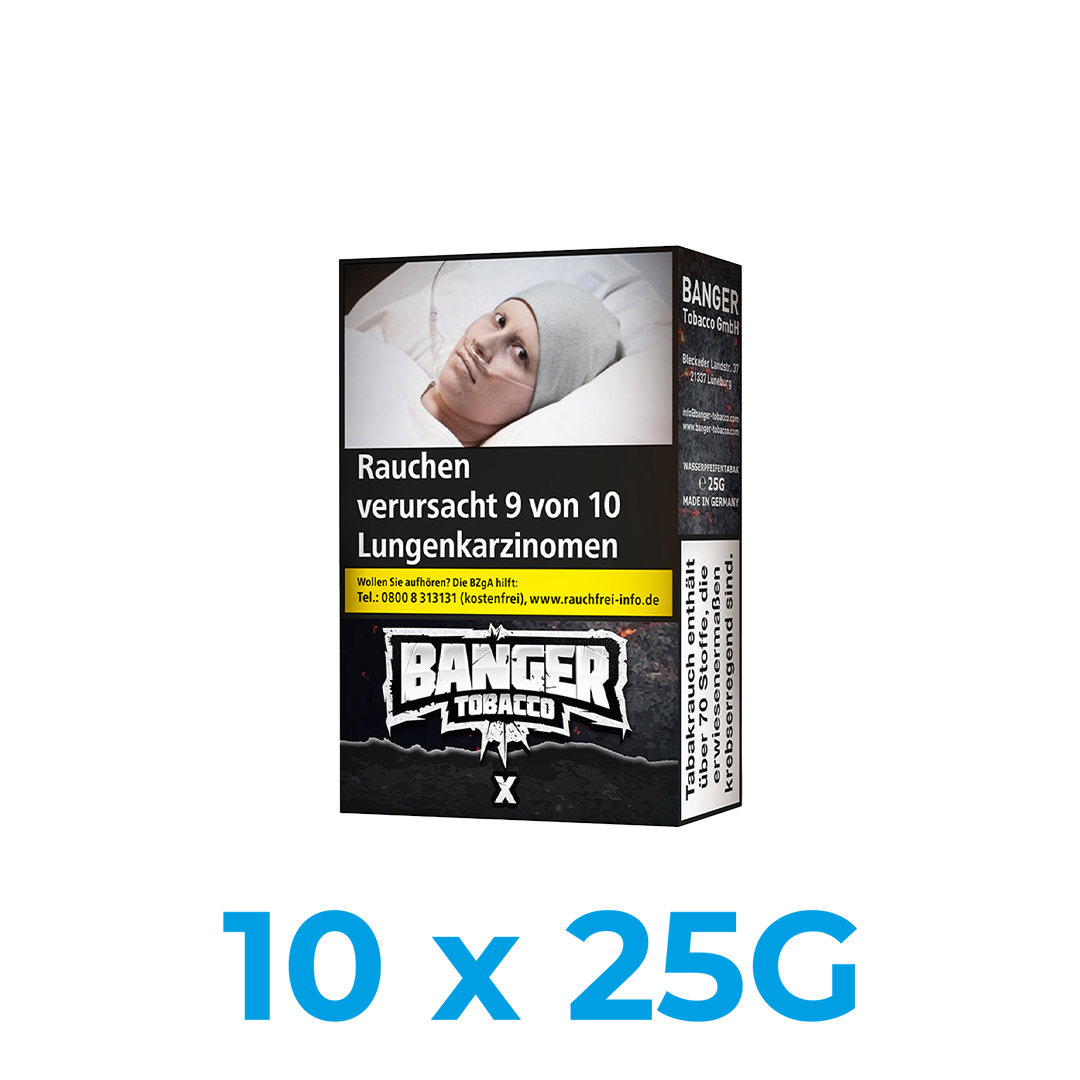 Banger X 250g Shisha Tabak (10x25g) bei AEON Shisha kaufen